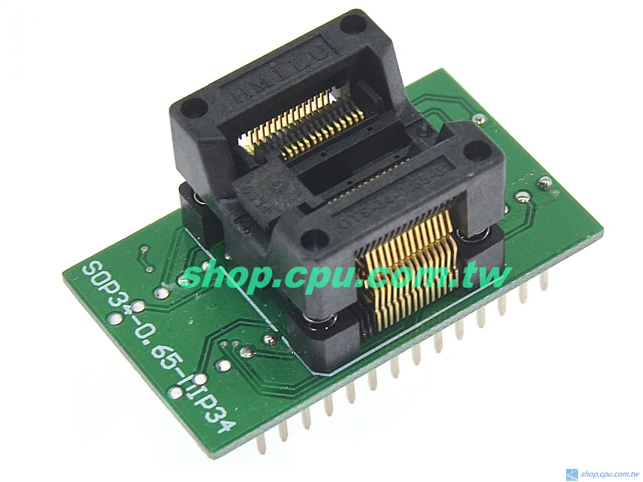 SOP28-065-DIP28 SOP 28P to DIP 28P下壓彈片IC轉換座 | 廣華電子