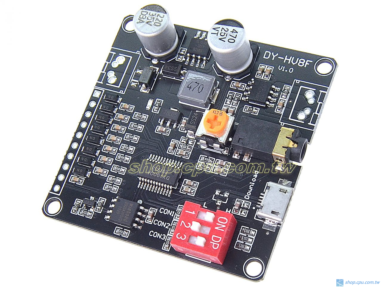 DY-HV8F 64MB 8路串列控制工業語音撥放模組 | 廣華電子