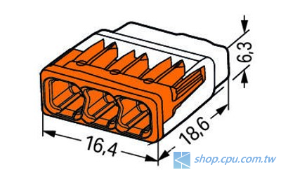 WAGO2773-403 (2773-403) 德國0.75-4mm²3P插線式快速接頭 | 廣華電子