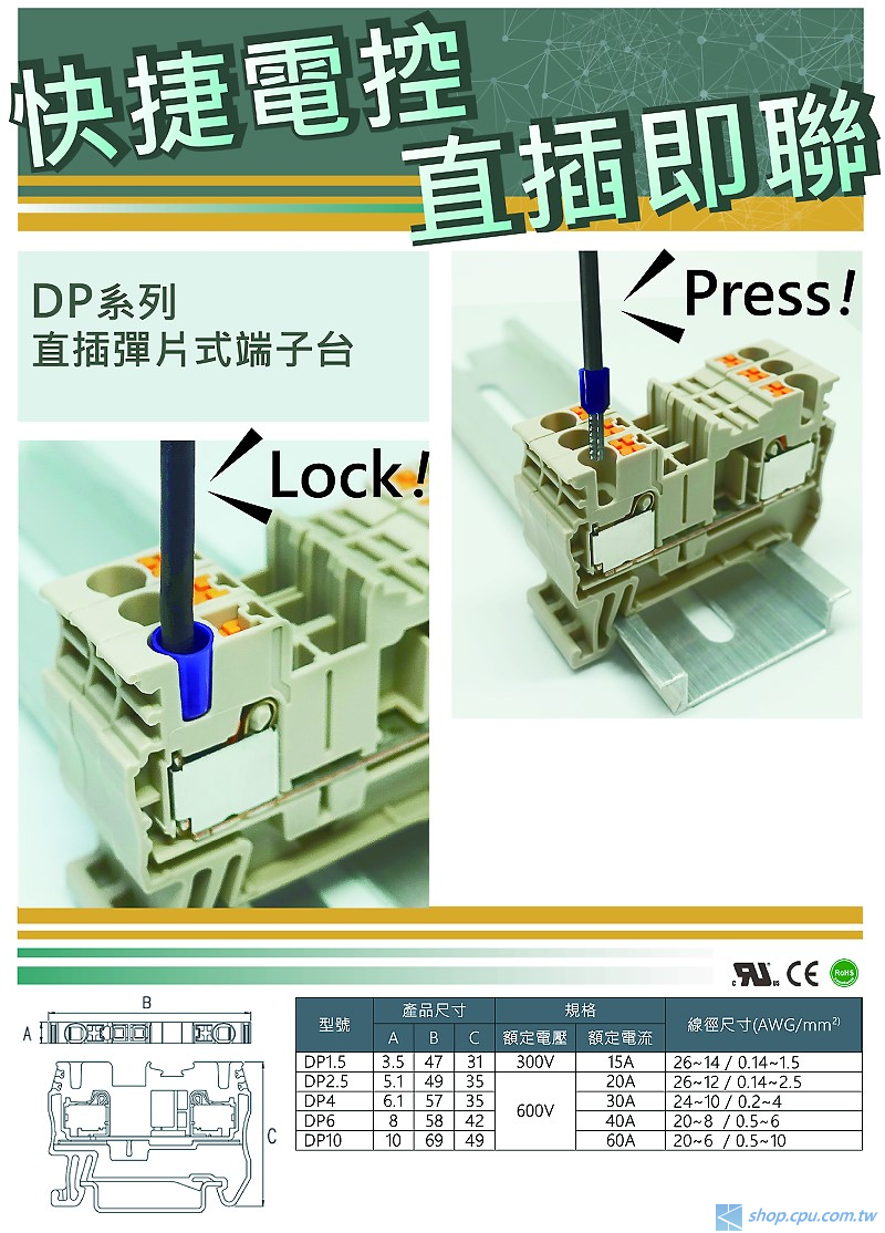 DP4C DINKLE町洋 配件DP4用 端子台邊蓋 | 廣華電子