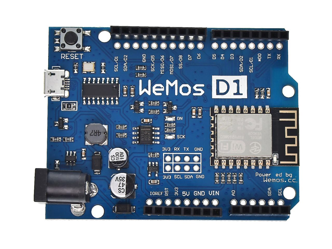 ADIO-UNO-WEMOS (D1) Micro USB WIFI Arduino開發板WeMos (ESP8266EX) | 廣華電子